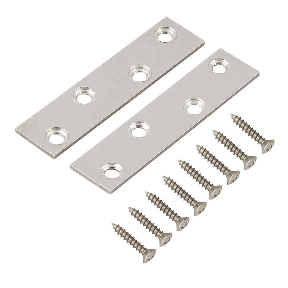 Everbilt 3 in. Stainless Steel Mending Plate (2-Pack) 33546 - The Home ...