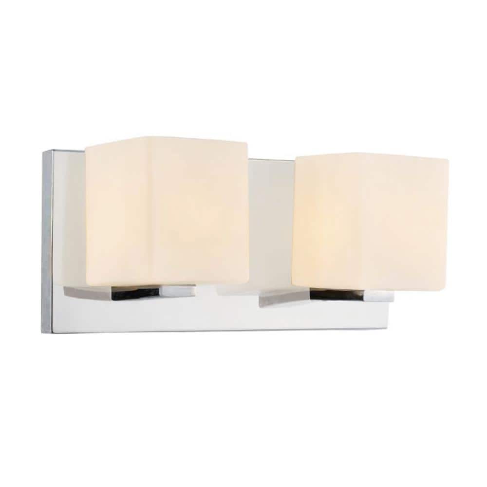 CWI Lighting Satin Nickle 2 Light Vanity Light With Satin Nickel Finish ...