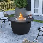 DIRECT WICKER Turnbury 47 in. x 71 in. Propane Oval Wicker Gas Fire Pit ...
