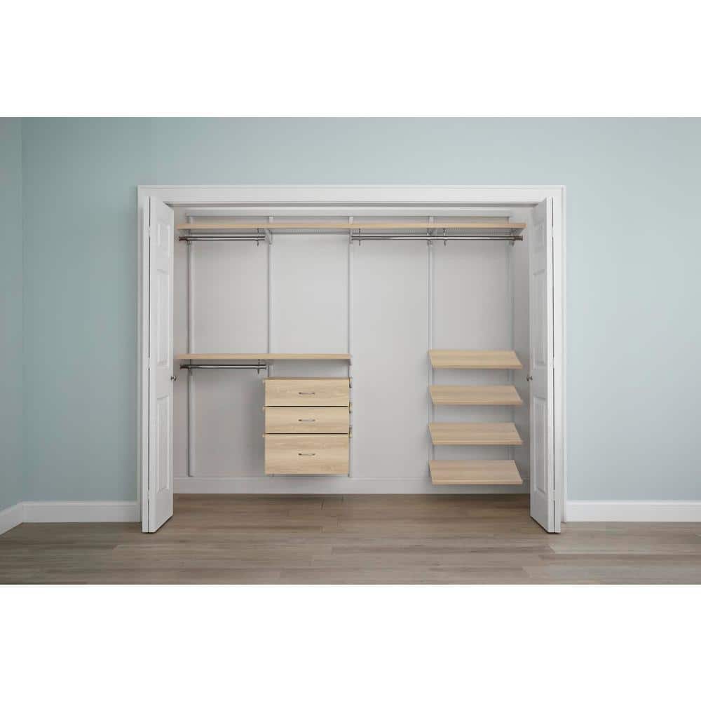 Everbilt Genevieve 8 ft.Birch Adjustable Closet Organizer Long, Short ...