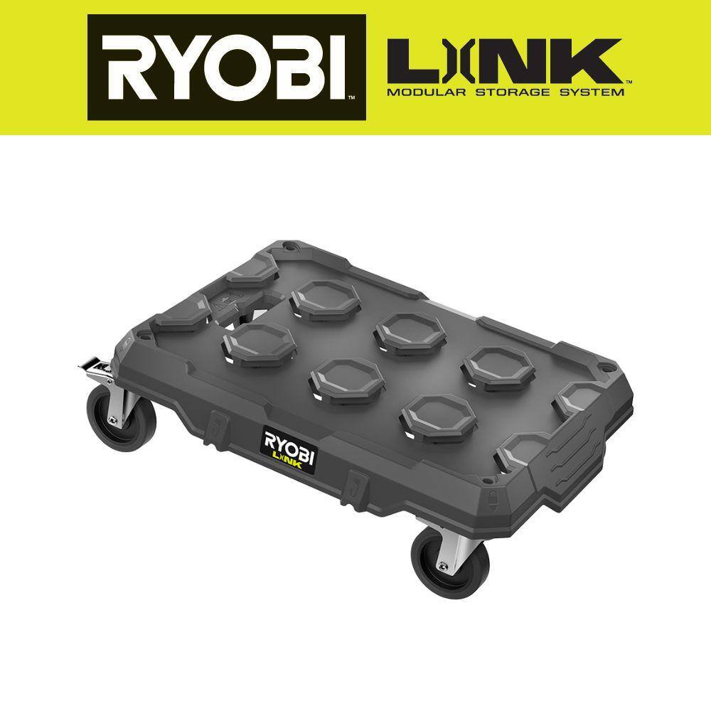 RYOBI LINK Modular Dolly Multi-Purpose Rolling Base with LINK 2-Drawer ...