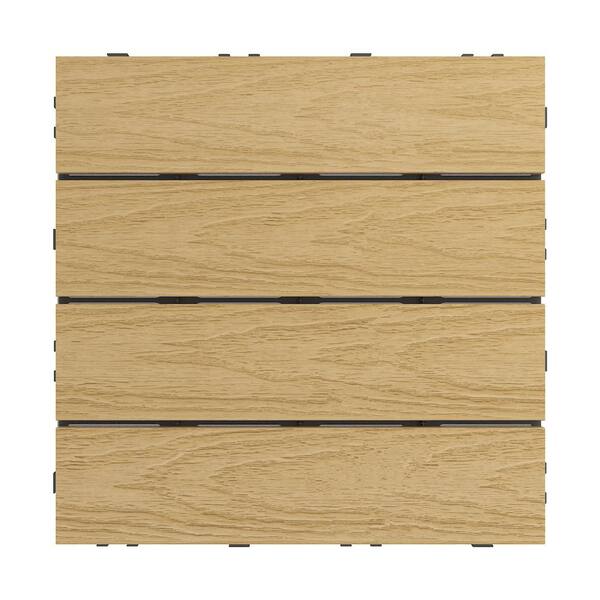NewTechWood UltraShield Naturale 1 ft. x 1 ft. Quick Deck Composite Outdoor Deck Tile in ...