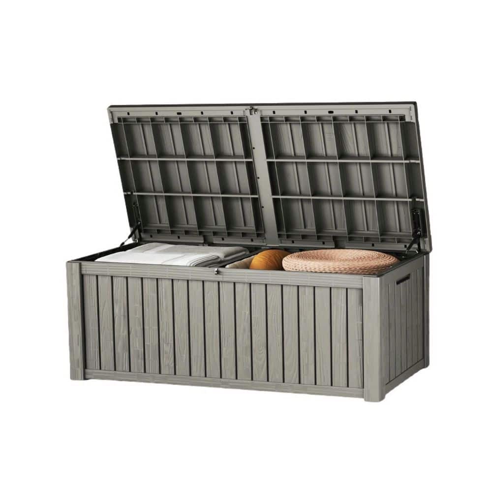 Yardgrace 180 Gal. Gray Outdoor Durable Storage Deck Box BSBD180G0LB1-2 ...