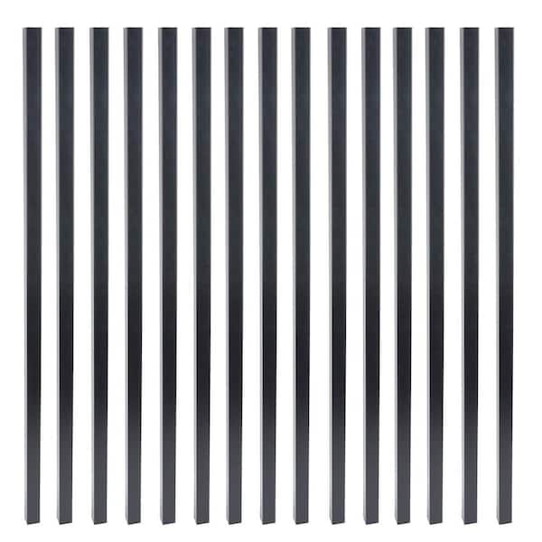 Afoxsos 29in. H x 0.75in. W Black Iron Square Deck Balusters Heavy Duty ...