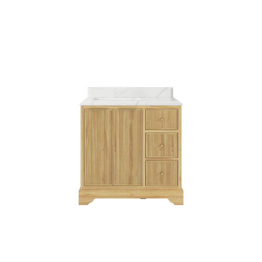 Willow Collections Austin Teak 36 in. W x 22 in. D x 36 in. H Left ...