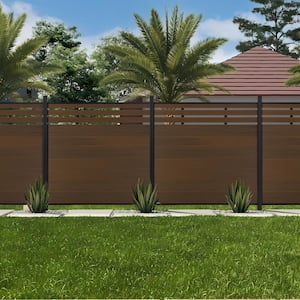 mondaria Complete Kit 8 ft. H x 6 ft. W Black Composite Privacy Fence ...