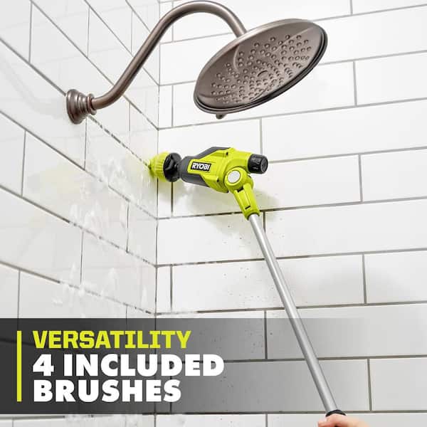 RYOBI USB Lithium Telescoping Power Scrubber Kit with 2Ah Battery ...