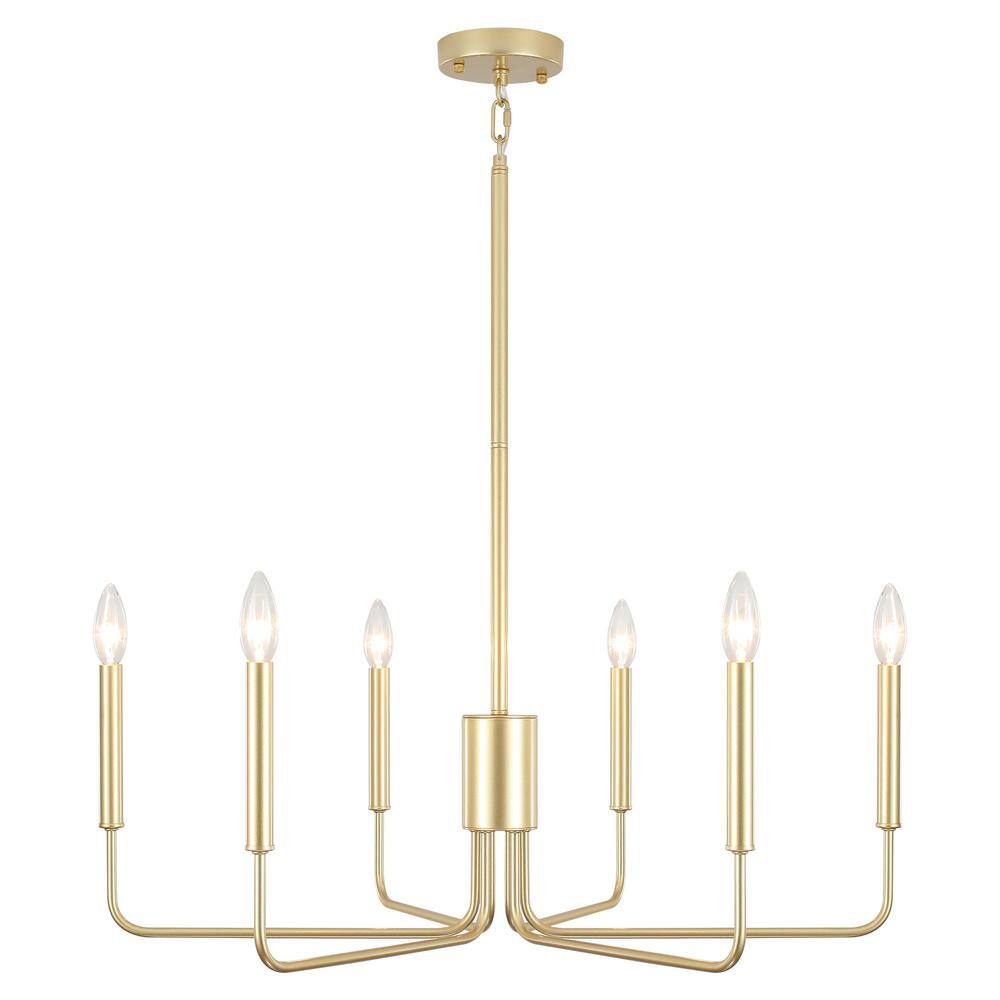 LWYTJO Roxsanne 6-Light Gold Dimmable Classic/Traditional Chandelier ...