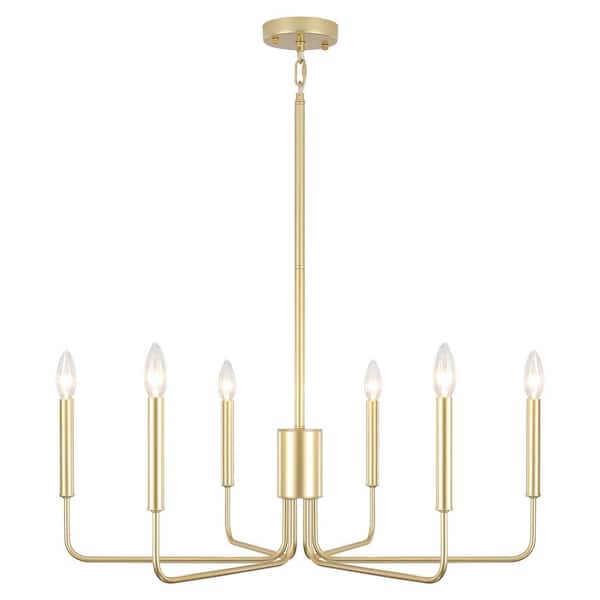 LWYTJO Roxsanne 6-Light Gold Dimmable Classic/Traditional Chandelier ...
