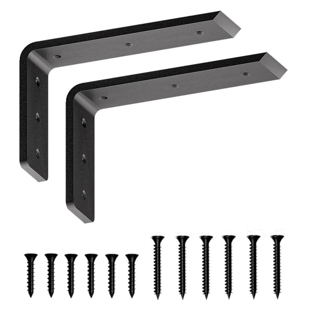 Numhew 2-Pack 10 in. Countertop Support Brackets, L Shelf Bracket ...