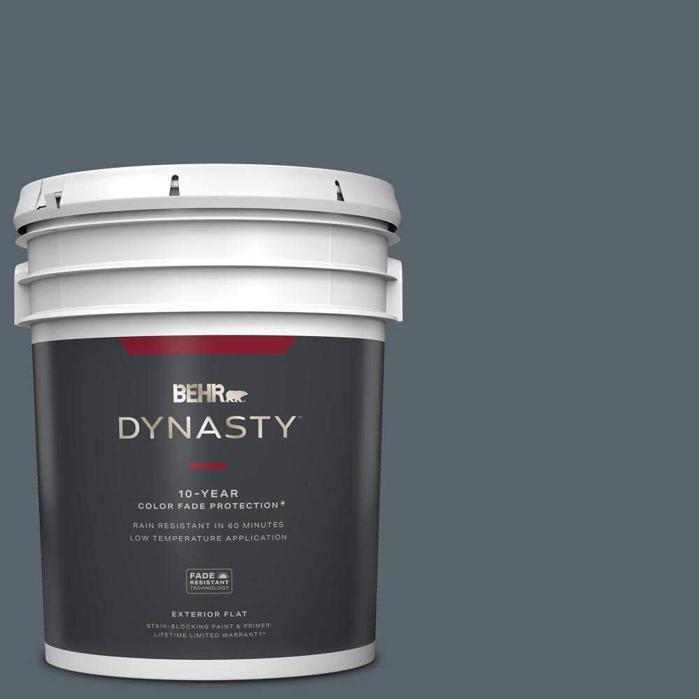 BEHR DYNASTY 5 gal. #N490-6 Calligraphy Flat Exterior Stain-Blocking ...