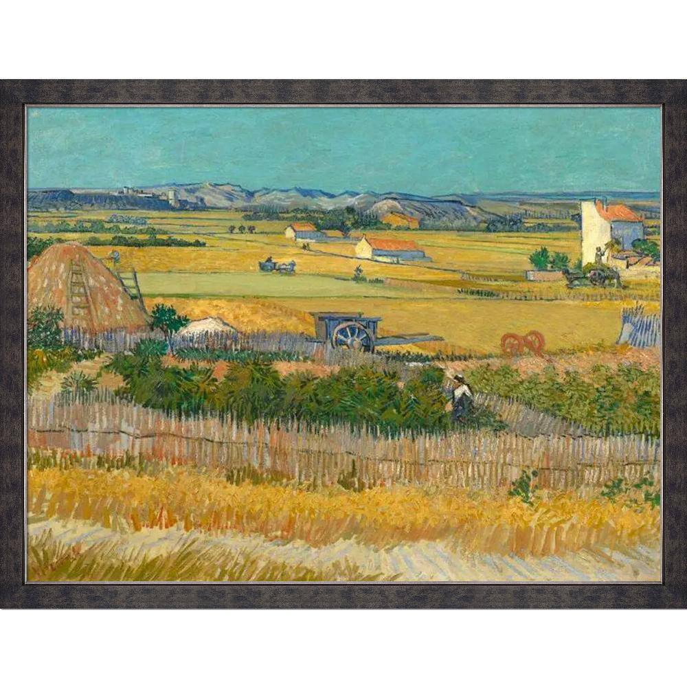 LA PASTICHE The Harvest by Vincent Van Gogh Suede Premier Framed Nature ...