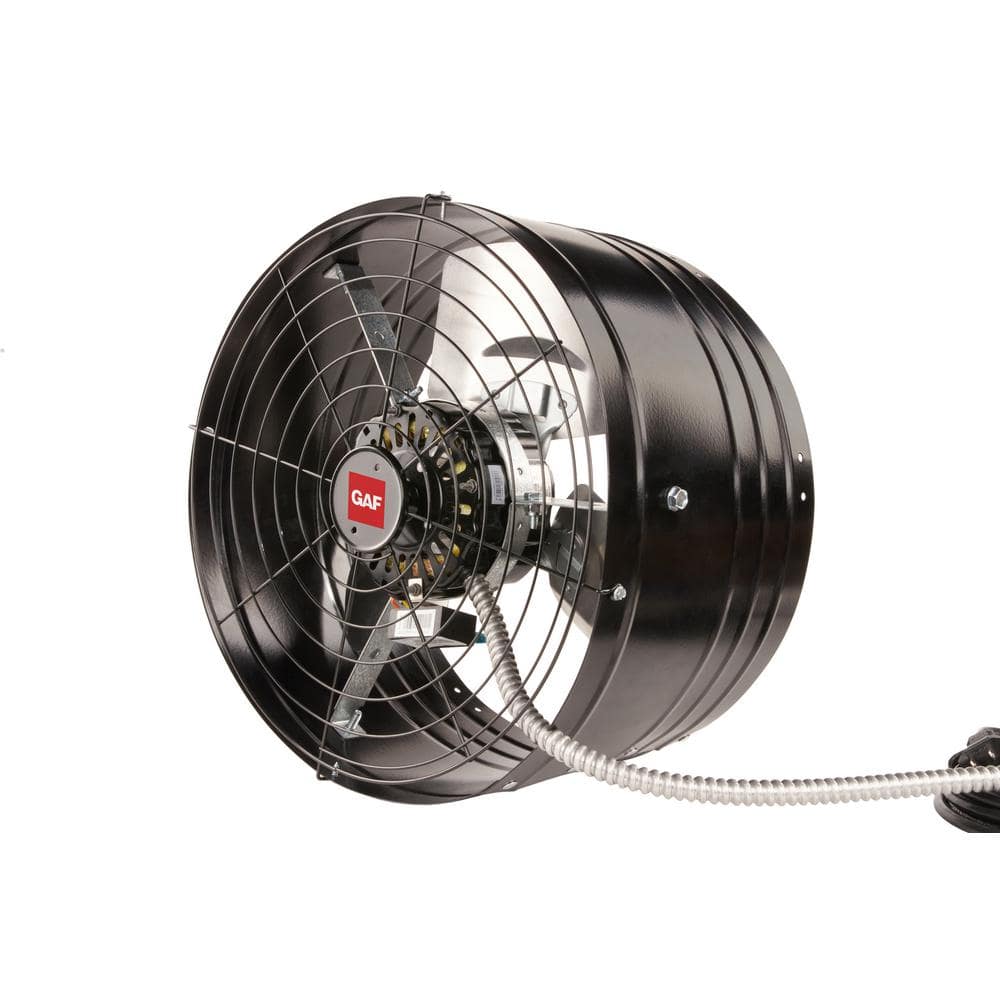Master Flow 1600 CFM Black EZ Cool Plug-In Gable Mount Attic Fan ...