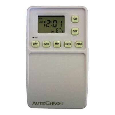 AutoChron Wireless Programmable Wall Switch Timer – White – Home Depot ...