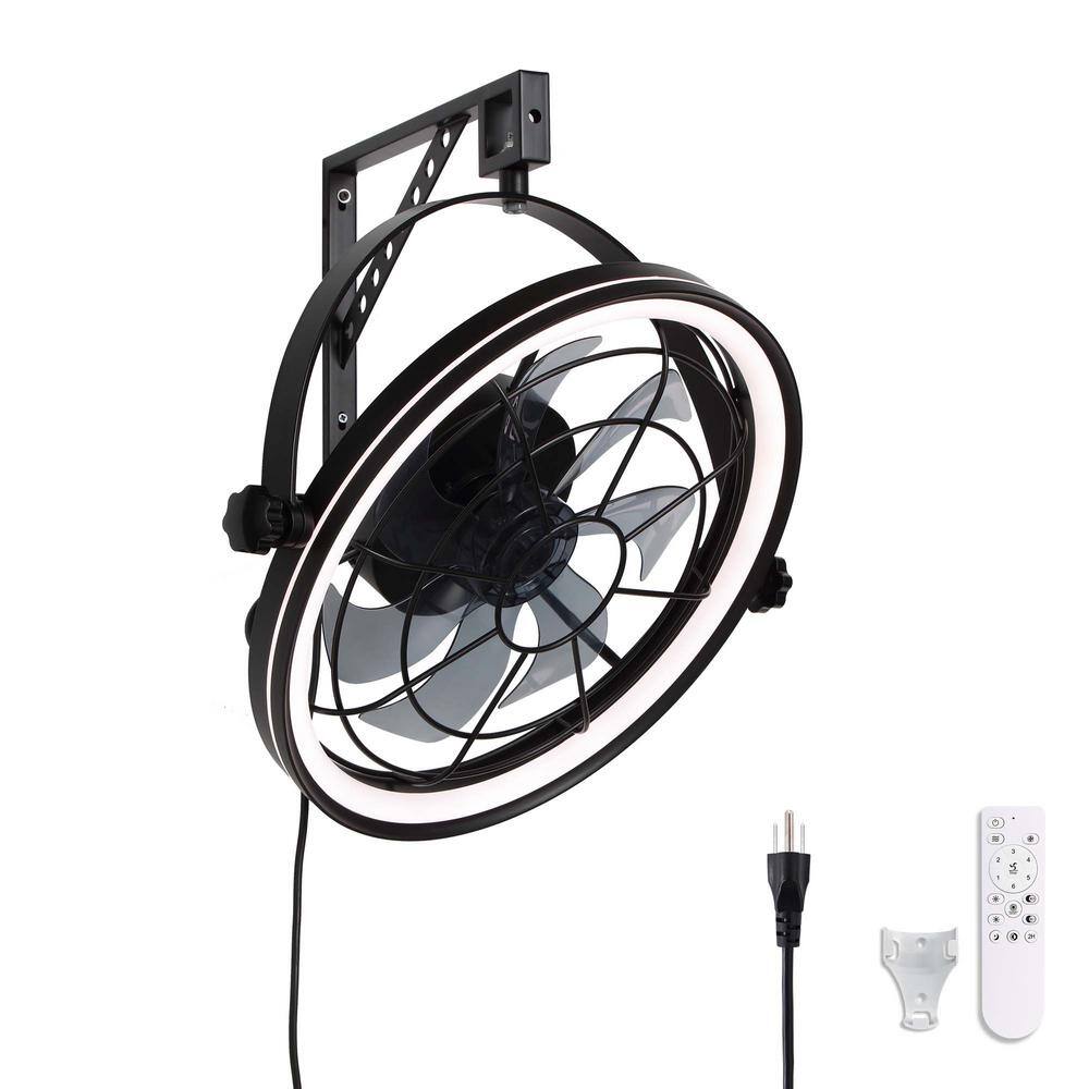 ANTOINE 20 in. Indoor Modern Smart Black Low Profile Ceiling Fan with ...