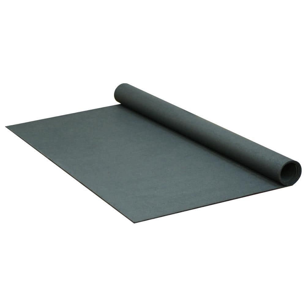 Rubber-Cal ReUz Black 48 in. x 48 in. Rubber Gym Flooring Roll (1-Piece ...
