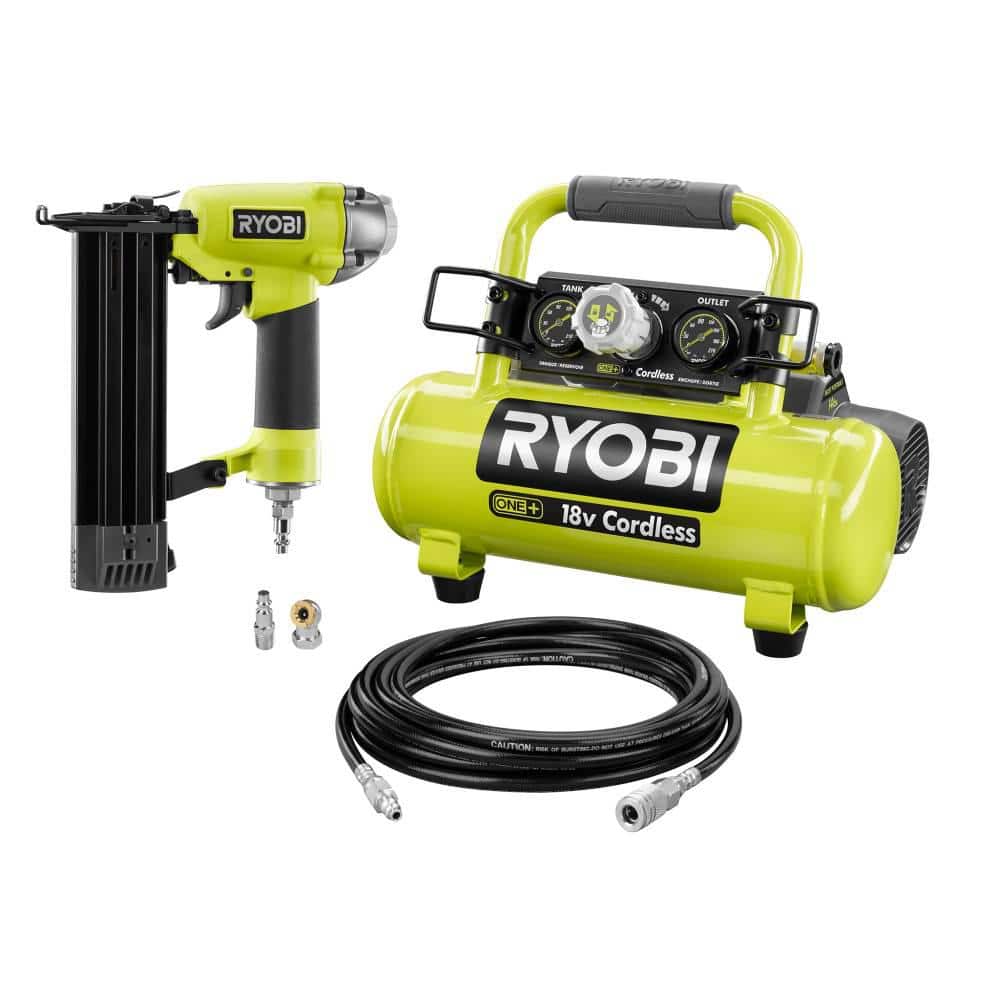 RYOBI 18-Volt ONE+ Cordless 1 Gal. Portable Air Compressor with 18 ...