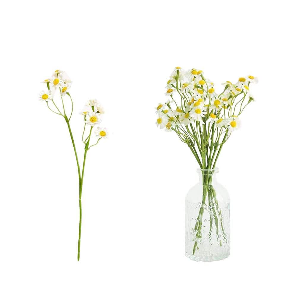 Small White Daisy Flowers 10 in. Artificial Spring Wild Flower Branch ...