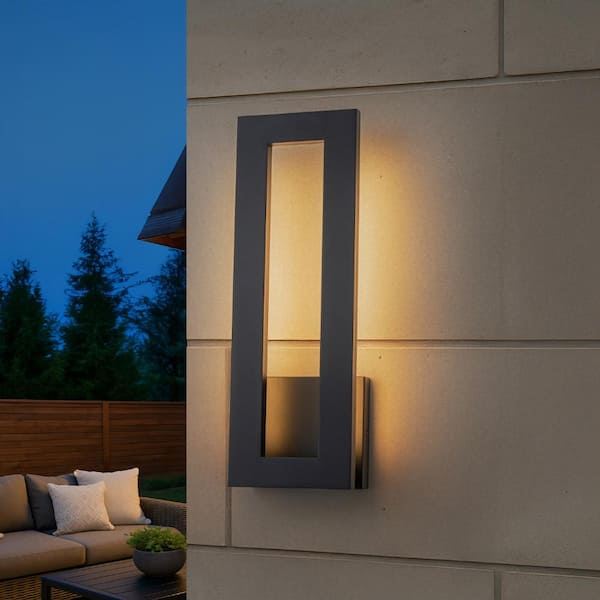 ALOA DECOR H 20 in. Modern Outdoor Integrated LED Wall Light 24-Watt ...