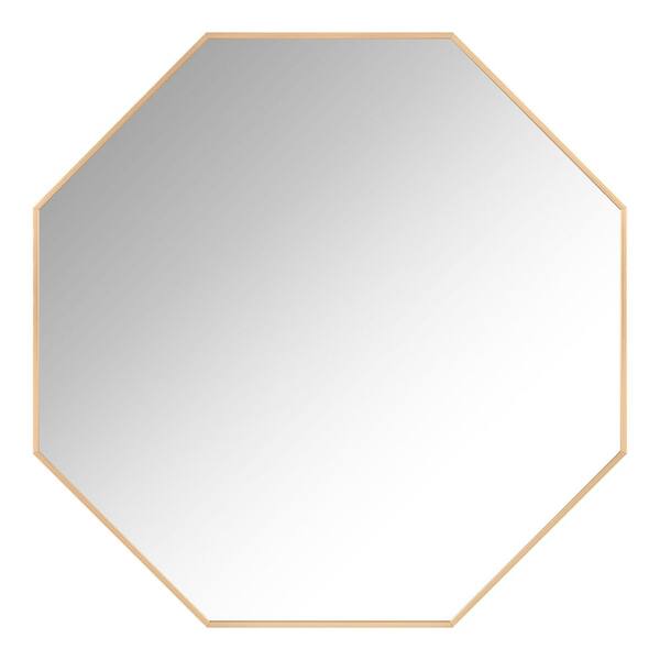 StyleWell Medium Modern Octagon Gold Framed Mirror (27 in. W x 27 in. H ...