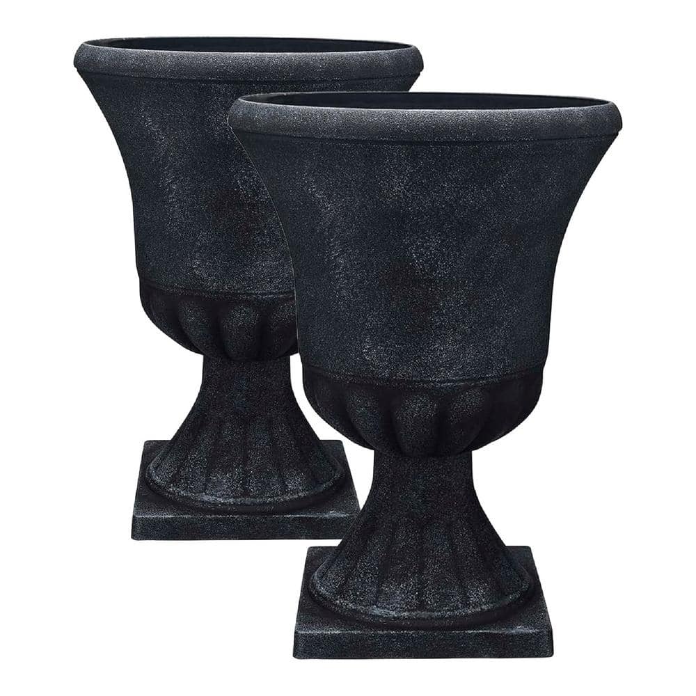 Southern Patio Winston 16 in. L x 16 in. W x 21 in. H Black Outdoor ...
