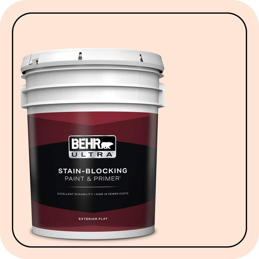 BEHR ULTRA 5 gal. #230C-1 Winthrop Peach Flat Exterior Paint & Primer ...