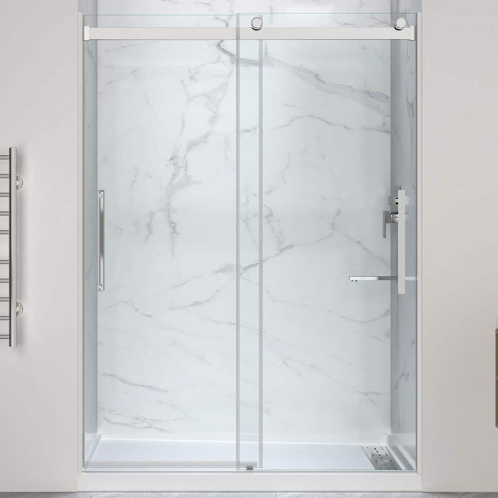 ANZZI Stellar 60 in. L x 30 in. W x 76 in. H Alcove Shower Kit with ...