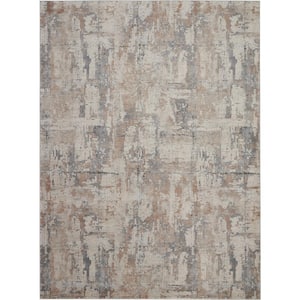 Nourison Rustic Textures Grey/Beige 8 ft. x 8 ft. Abstract Contemporary ...