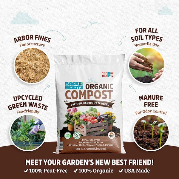 Back to the Roots Organic Compost Soil Amendment (1 cu. ft. Bag) 47096 ...