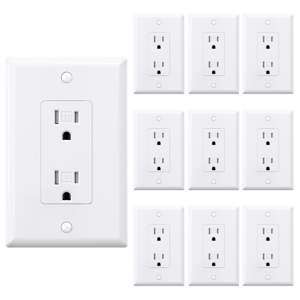 Commercial Electric Decor 15 Amp Tamper-Resistant Outlet with Midway ...