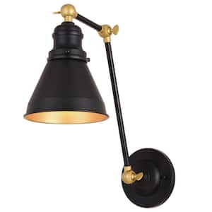 VAXCEL Alexis 8 in. W Oil Rubbed Bronze and Satin Gold Adjustable Swing ...