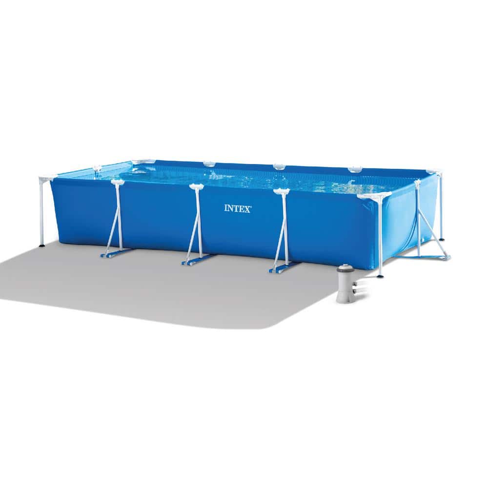 Intex 14 ft. x 33 in. Rectangular Above Ground Backyard Swimming Pool ...