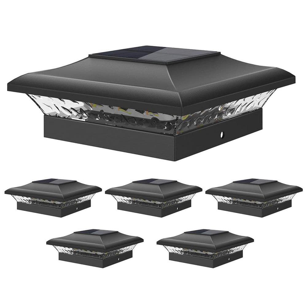 Afoxsos 6-Pack Waterproof Solar Powered Post Cap Lights for 4 x 4 Vinyl ...