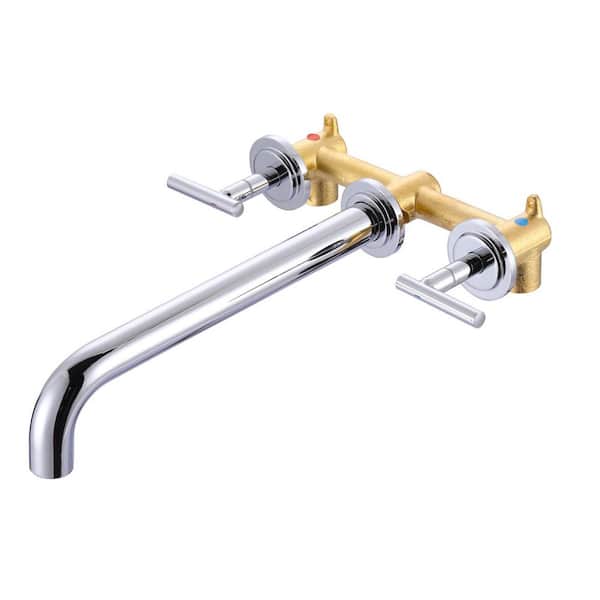 IVIGA 2-Handle Wall Mount Roman Tub Faucet with High Flow Rate and Long ...