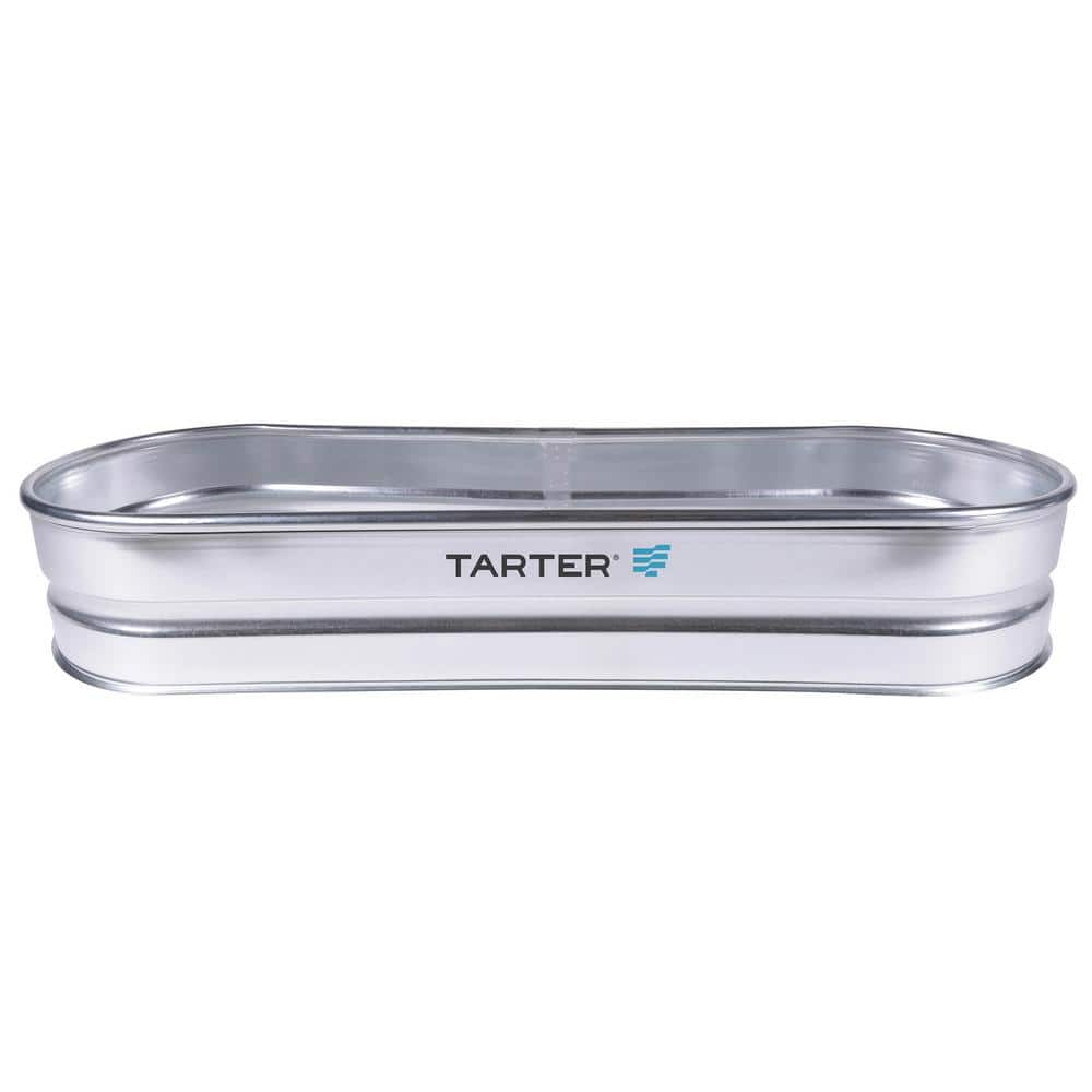 TARTER 2 ft. x 1 ft. x 6 ft. Galvanized Steel Oval Raised Bed Planter ...