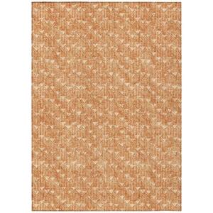 HomeRoots Bronze 8 ft. x 10 ft. Geometric Indoor / Outdoor Area Rug ...