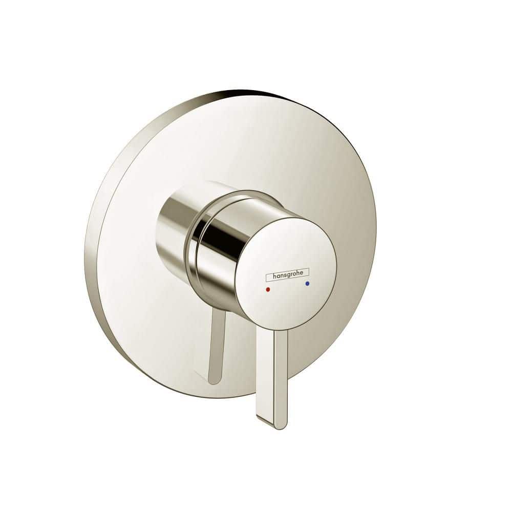 Hansgrohe Ecostat S Wall Mount Shower Trim Kit in Polished Nickel Valve ...