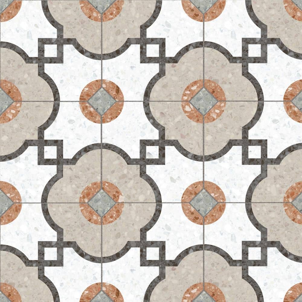 Merola Tile Riviera Octagon Grimaud Multicolor with Taco Verde 8 in. x ...