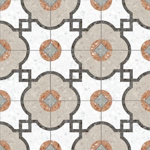 Merola Tile Riviera Octagon Garde Gris with Taco Beige 8 in. x 8 in ...