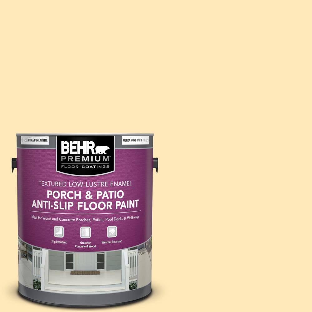 BEHR PREMIUM 1 gal. #PPL-69 Sunkissed Yellow Textured Low-Lustre Enamel ...