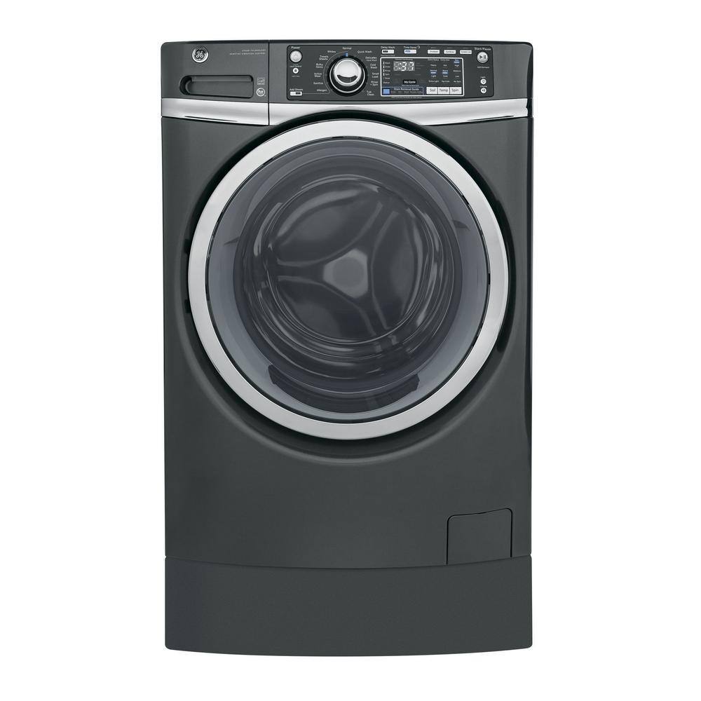 GE 4.9 cu. ft. High-Efficiency Diamond Gray Front Loading Washing ...