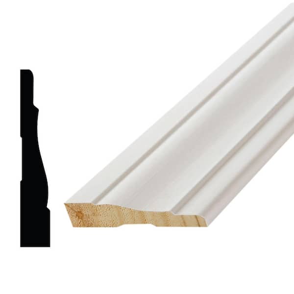 Alexandria Moulding WM 444 11/16 in. x 3-1/2 in. x 12 ft. Primed Finger ...