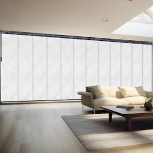 EMOH Pearly White 120 in. to 218 in. W x 94 in. L Adjustable 10-Panel ...