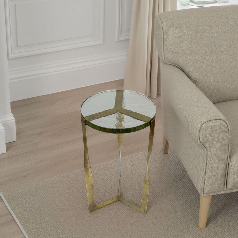 Carolina Chair & Table Castella 12 in. Round Aged Brass with Recycled ...
