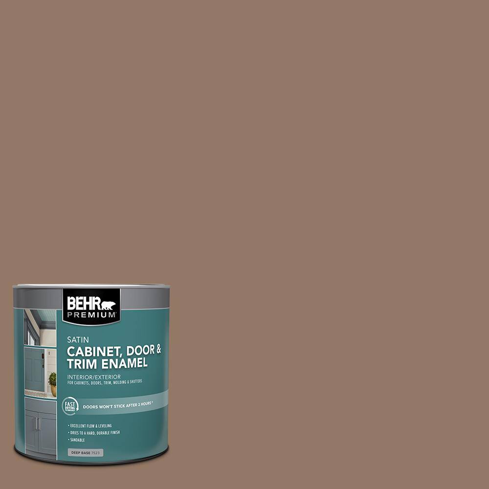 BEHR PREMIUM 1 qt. #SC-147 Castle Gray Satin Enamel Interior/Exterior ...