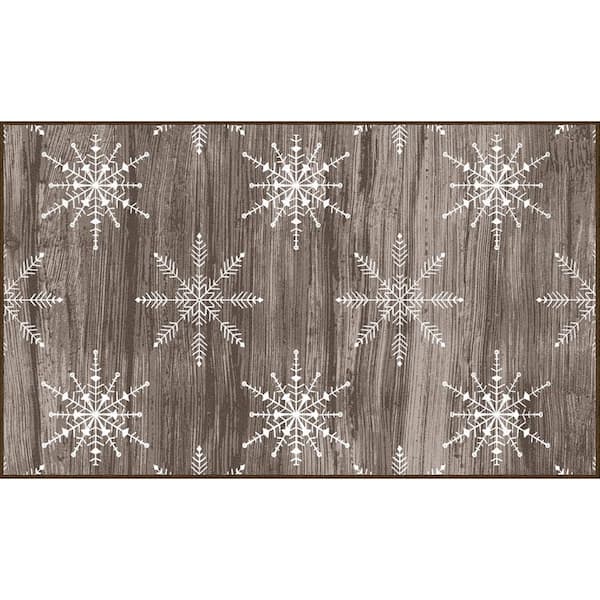 Mohawk Home Barnwood Snowflake Driftwood 2 ft. x 3 ft. 4 in. Machine ...