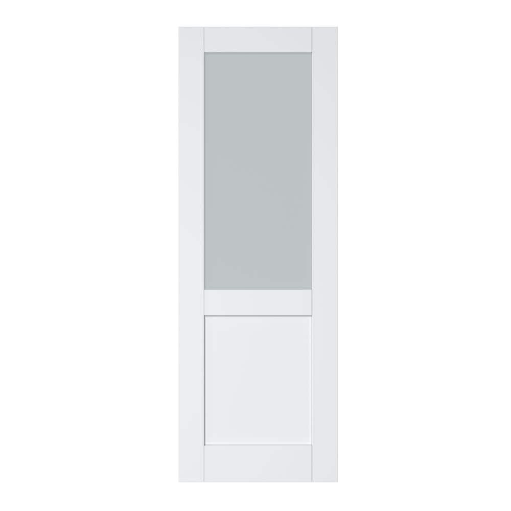 ARK DESIGN 28 in. x 96 in. 1/2 Lite Tempered Frosted Glass White Primed ...