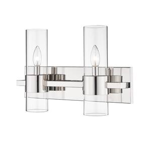 Lawson 4.75 in. 1-Light Wall Sconce Brushed Nickel with Clear Glass ...