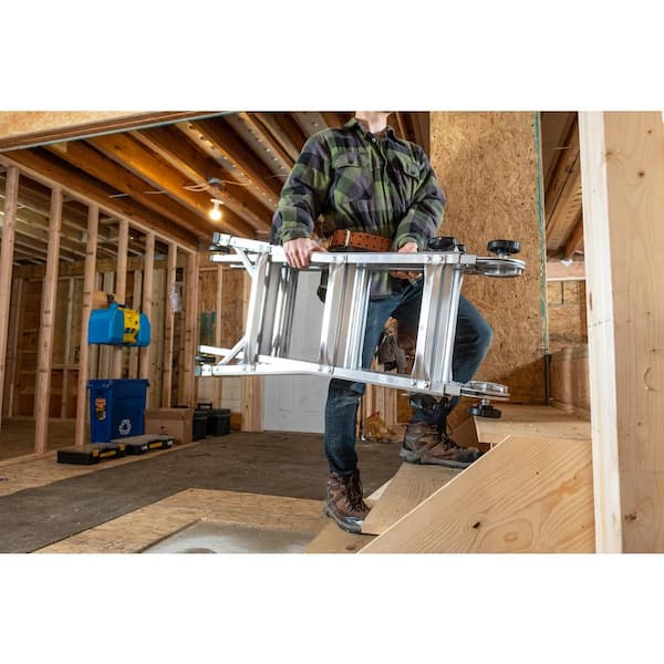 Buy 14 ft. Reach MPXW Aluminum Multi-Position Ladder with Wheels, 375 ...
