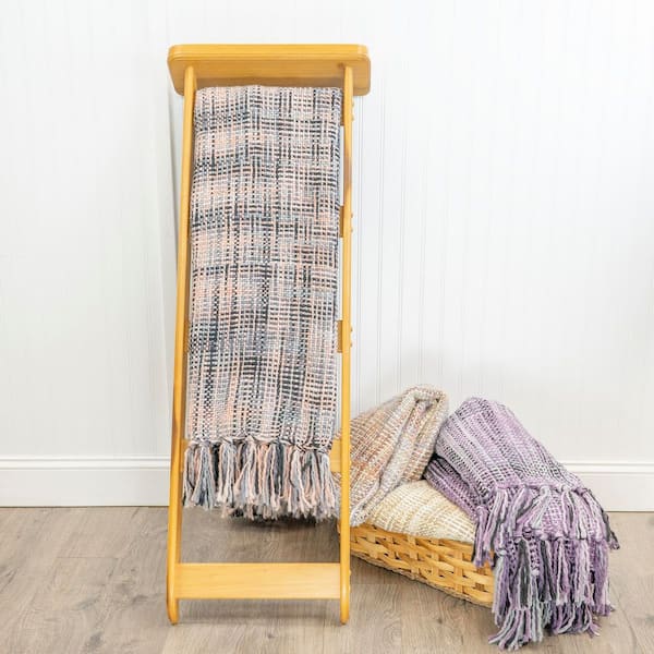 DONNA SHARP Heritage Woven Salmon Pink Acrylic Throw Blanket 70058 ...